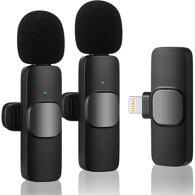 Wireless Lavalier Microphone for iPhone iPad, Plug-Play Wireless Mic ...