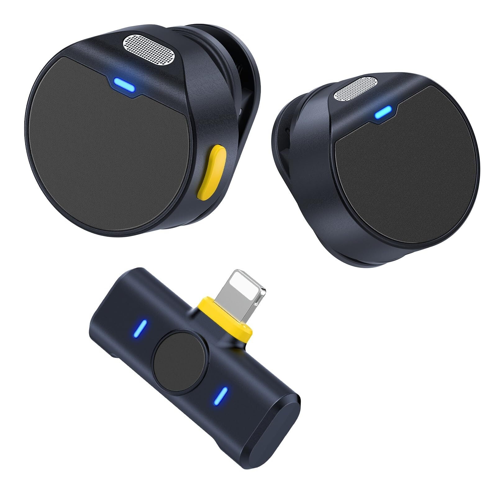 Wireless Lavalier Microphone for iPhone/Android, Mini Microphone with ...