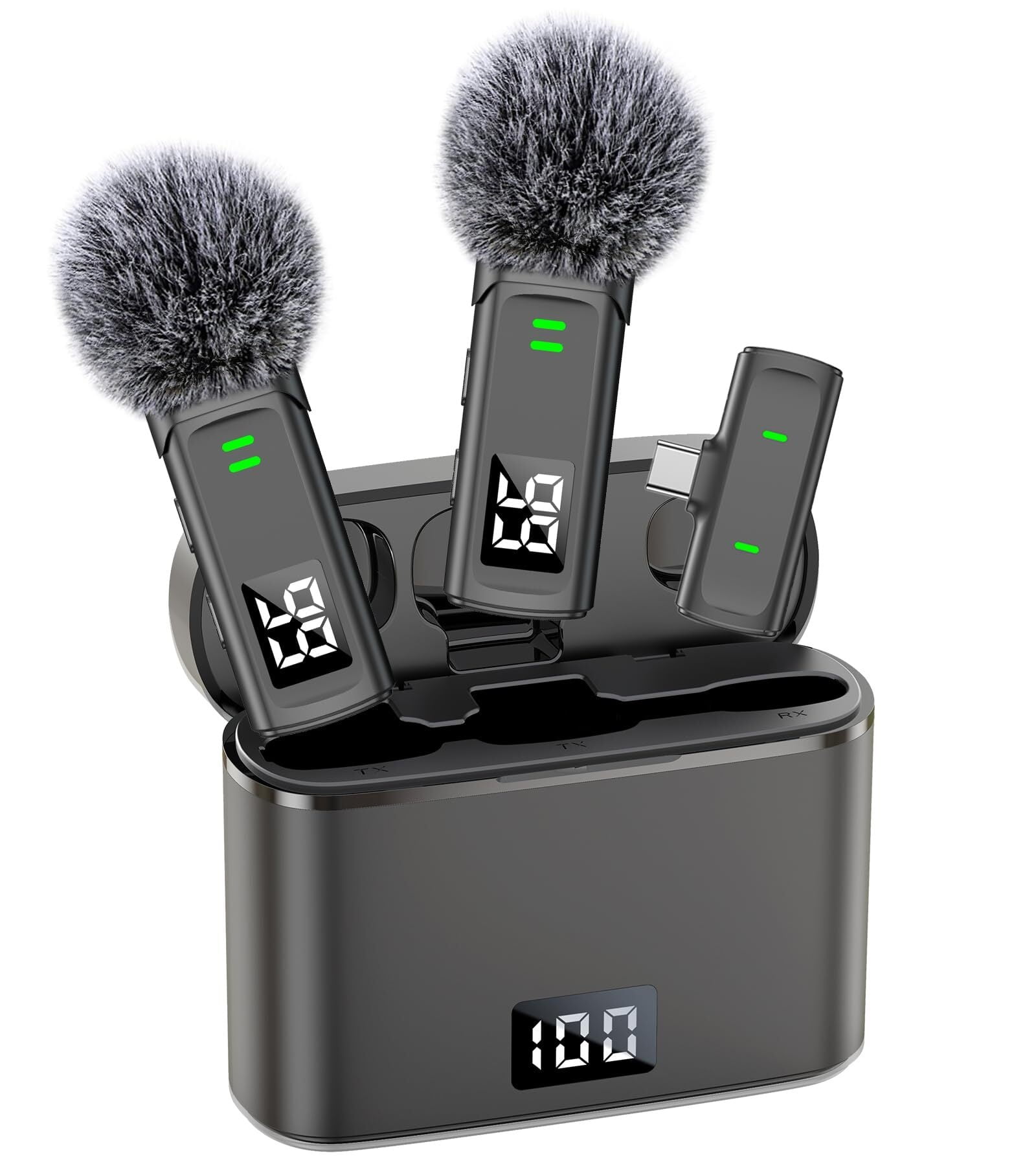 Wireless Lavalier Microphone for iPhone USB C Lav Mic for iPhone 15 16 ...