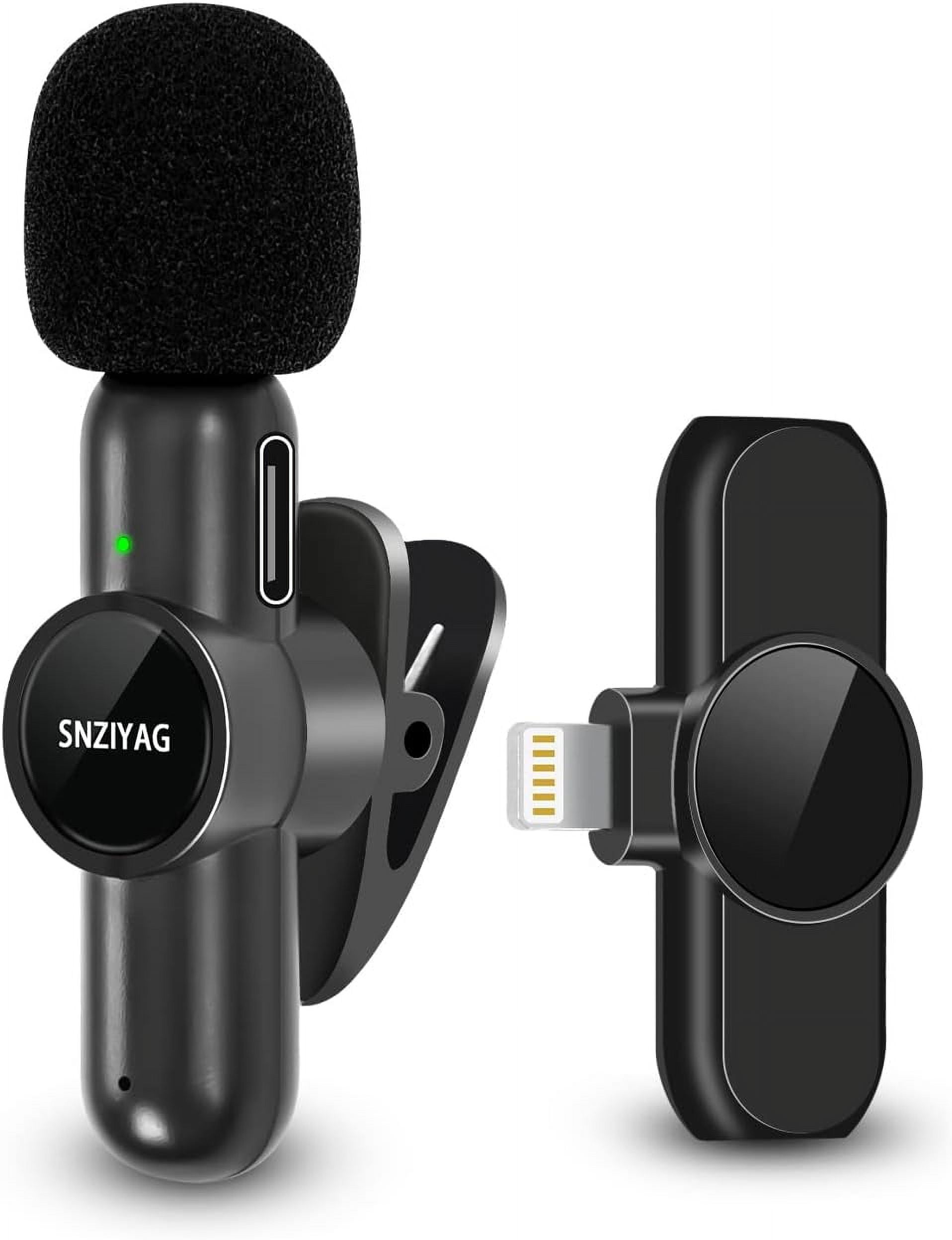 Wireless Lavalier Microphone for iPhone iPad,Plug-Play Wireless Mic for ...