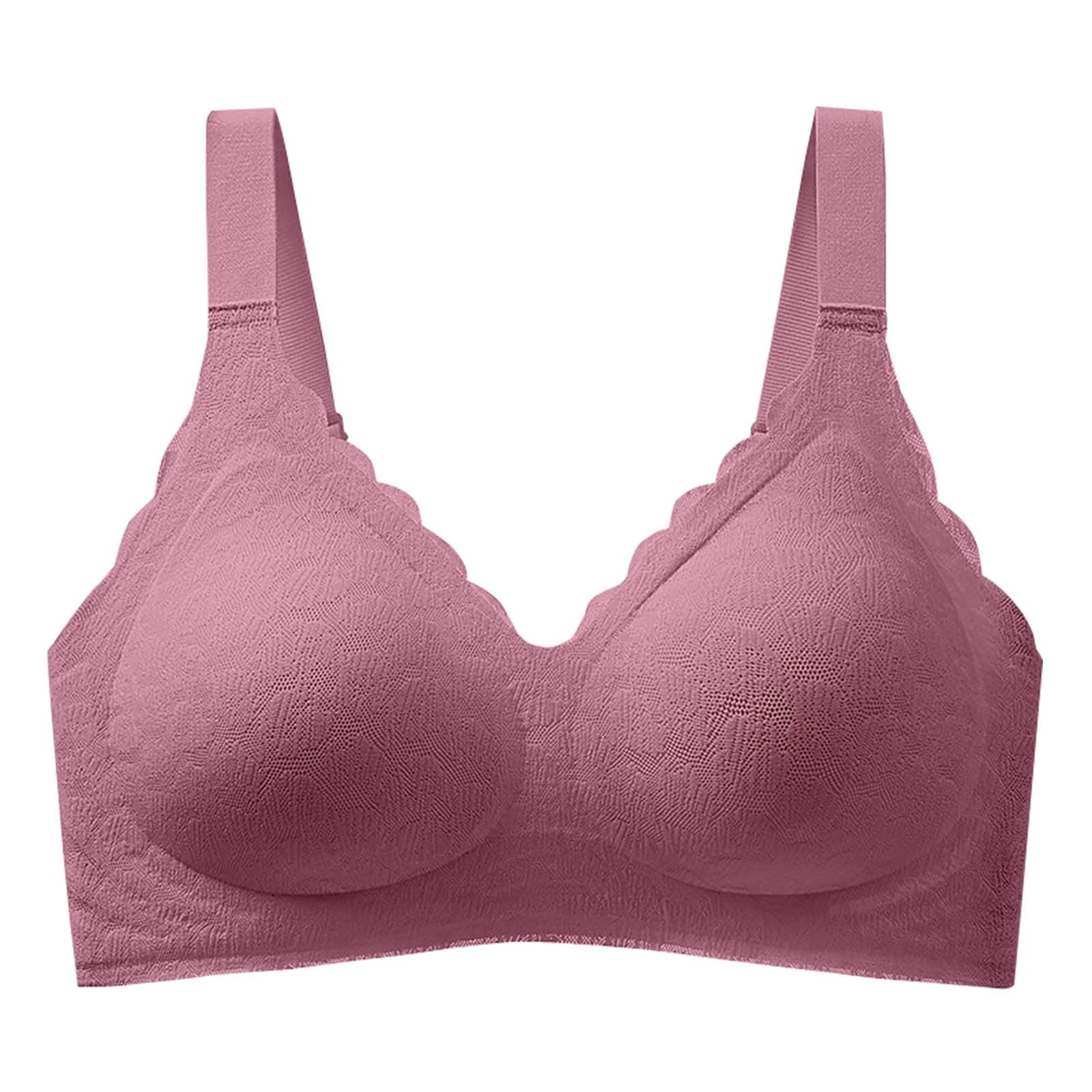 Wireless Leaf Pattern Bra for Women: Comfortable Fixed Cup Underwear ...