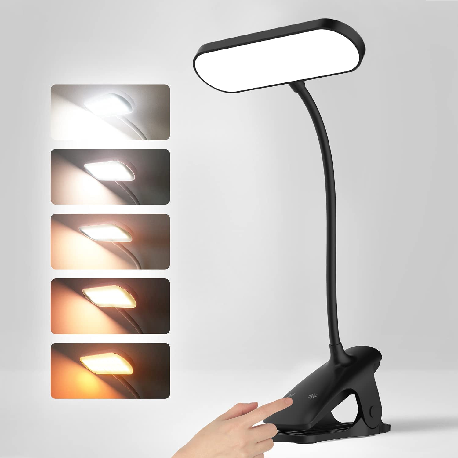 Wireless Led Desk Lamp, Touch Bedside Lamp 5 Colors & 5 Dimmable ...
