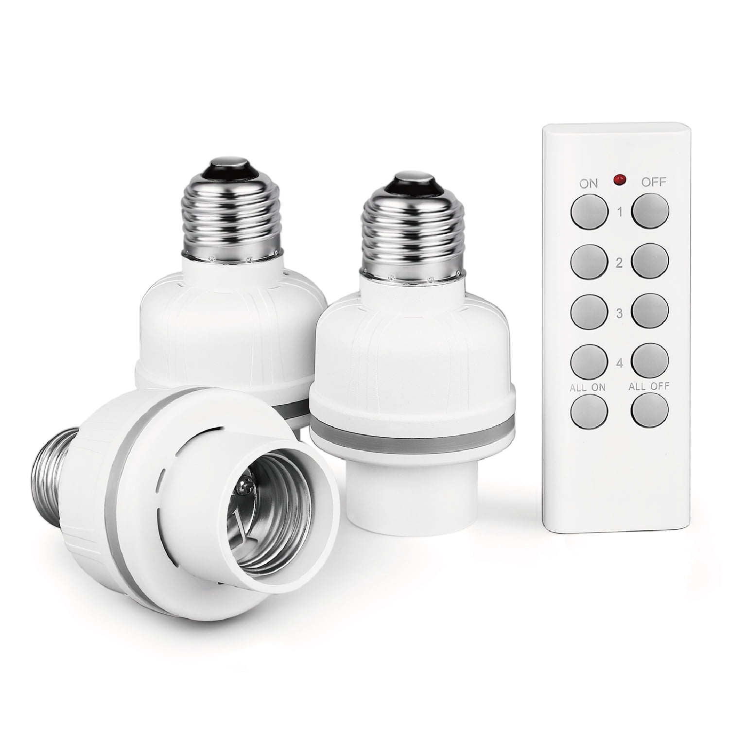 Wireless Light Bulb Socket Lamp Holder Switch - Remote Control LED ...