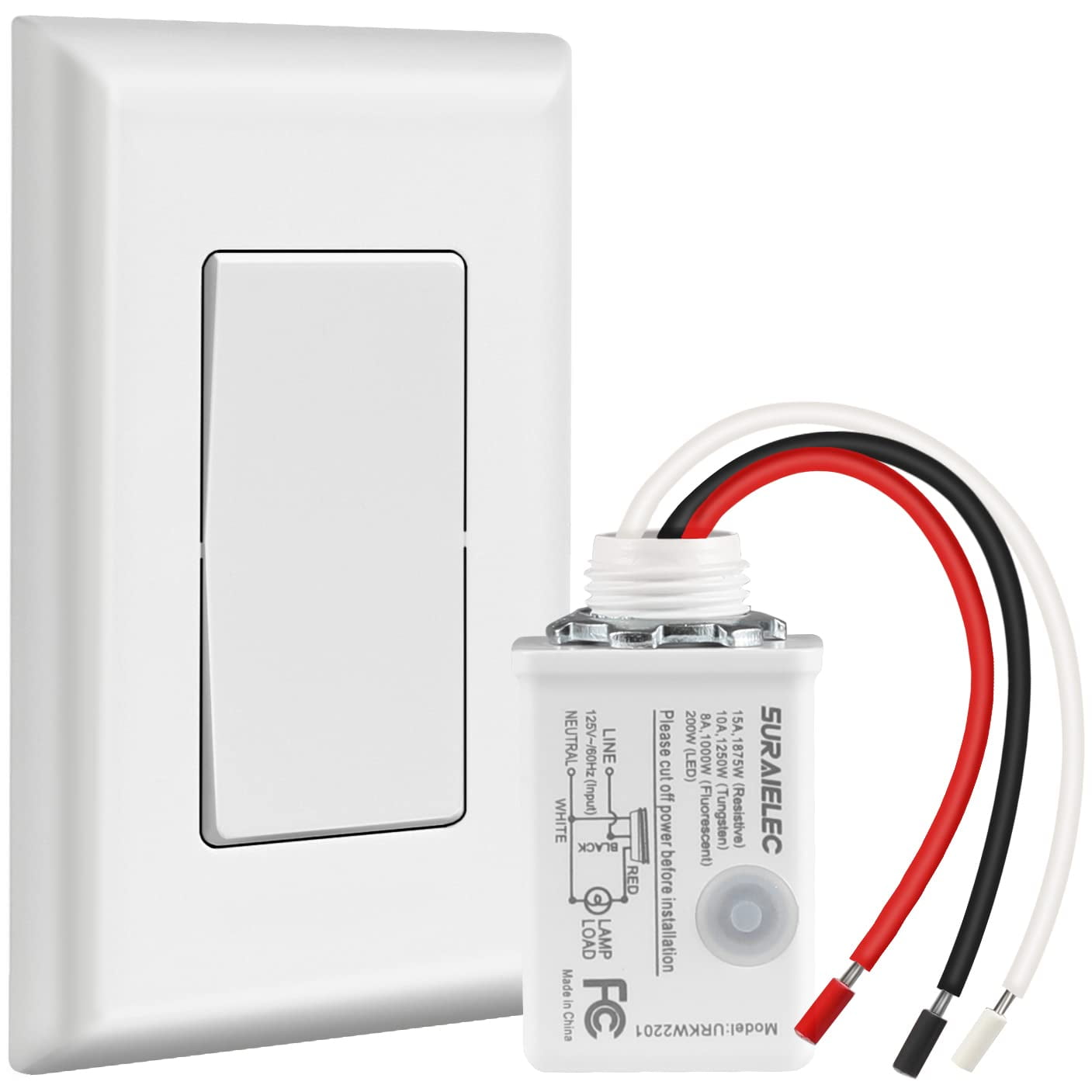 Wireless Light and Receiver Kit, 15A High Power, No Wiring ...