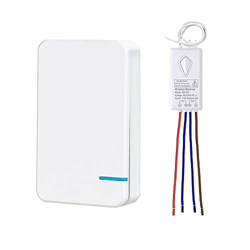 Wireless Light Switch Kit, No Wiring Mini Remote Switch, No WiFi Needed ...