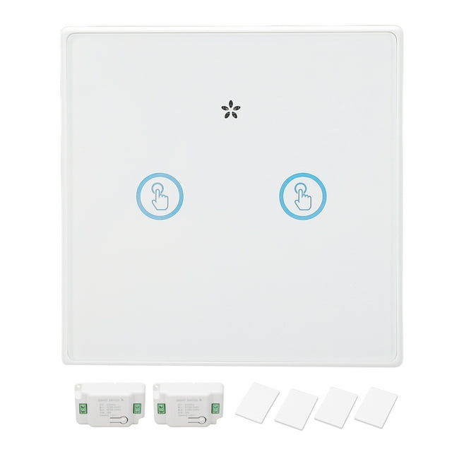 Wireless Light Switch Tempered Glass Panel Smart Touch Wall Switch ...