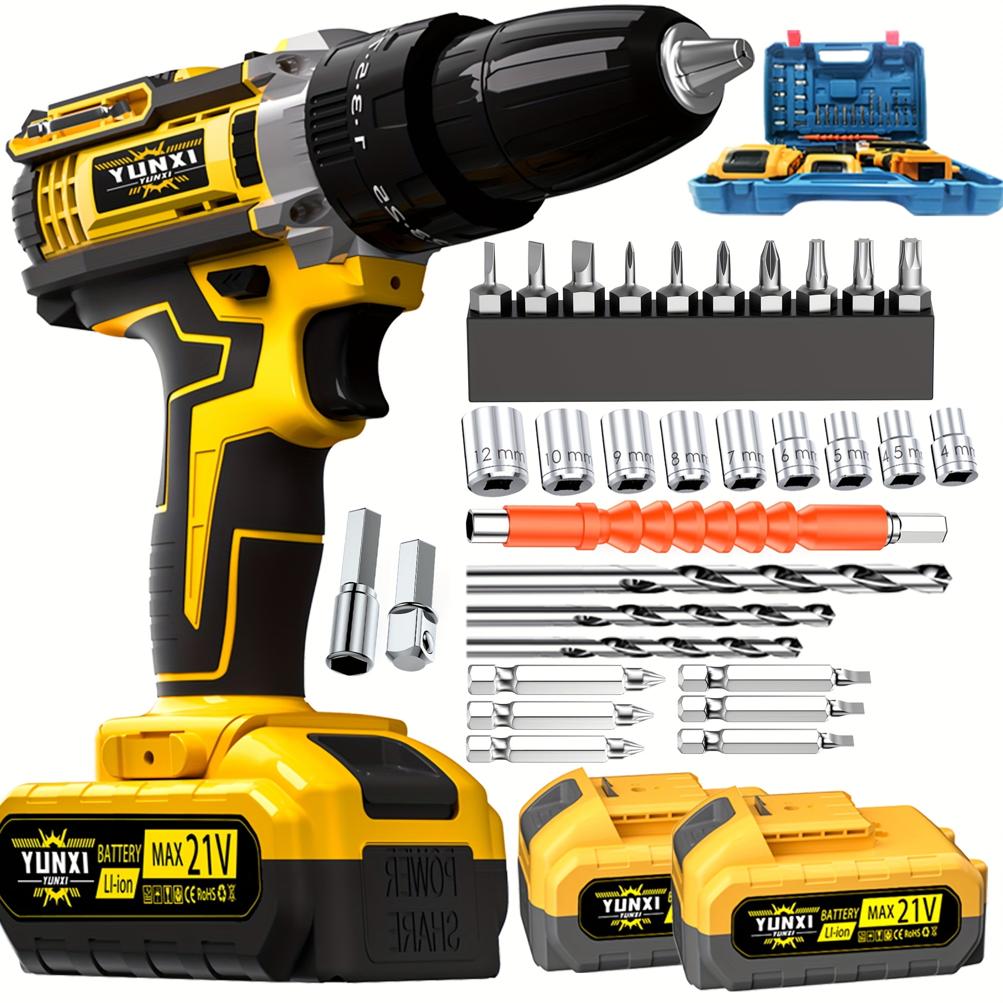 Wireless Lithium Ion Drill Set with Battery & Fast Charger, Impact ...