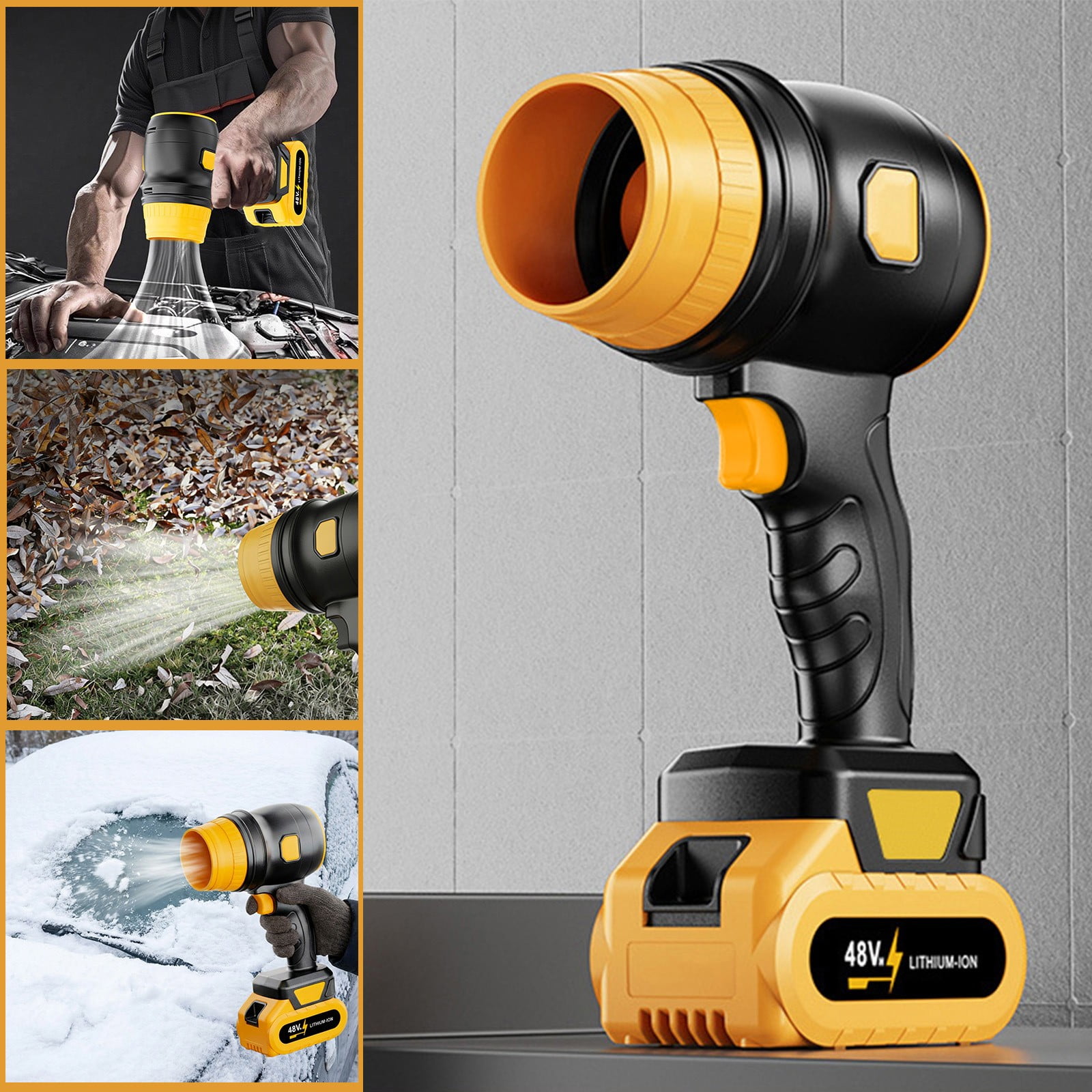 Wireless Lithium Powered Blower, High Power Airflow 20m/s, 1.43lb Wind ...