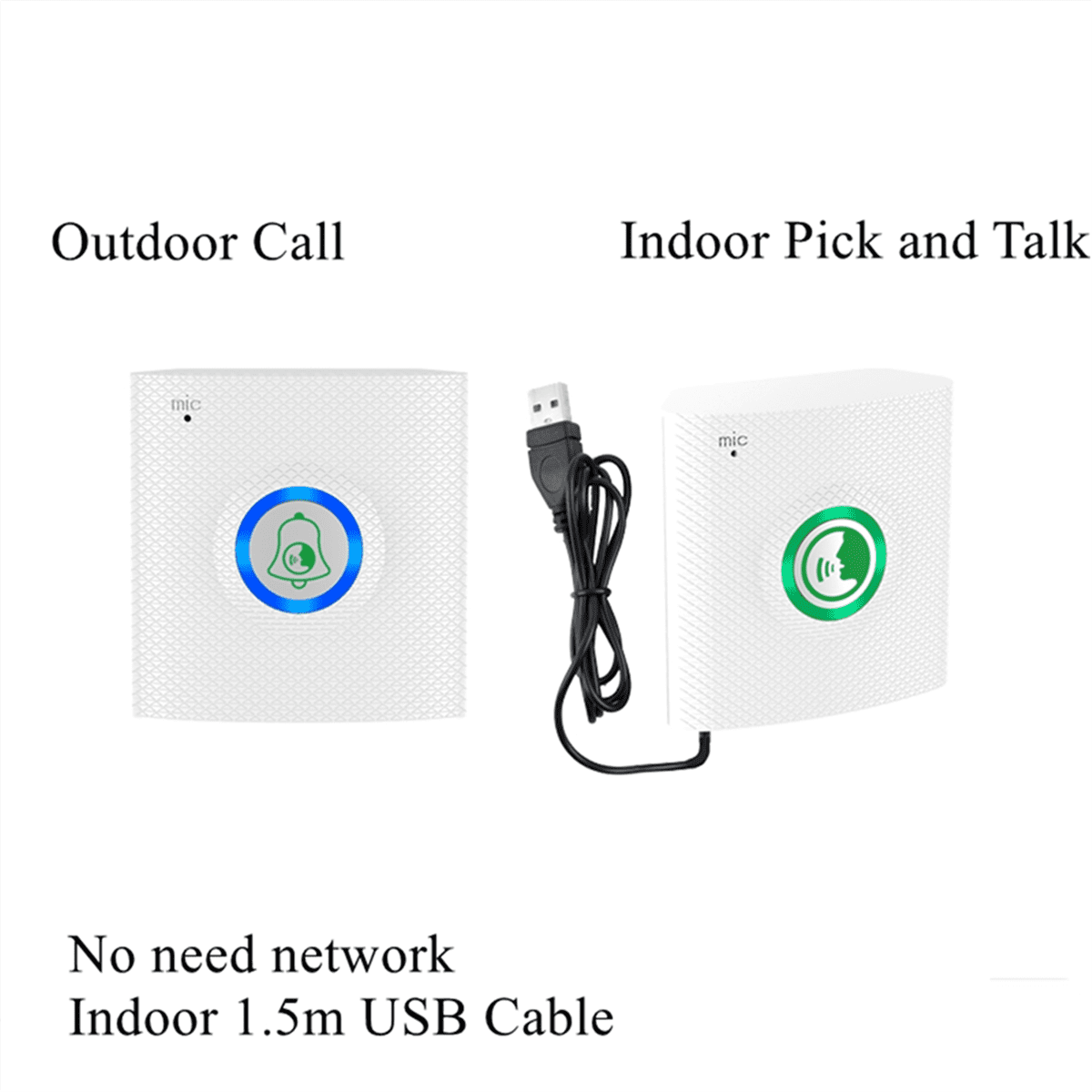 Wireless Long Distance Voice Intercom Full Duplex Door Phone Two Way ...