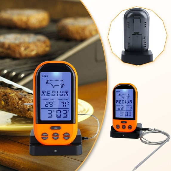 Wireless Meat for Grilling & BBQ Digital Cooking Food Probe with LCD ...