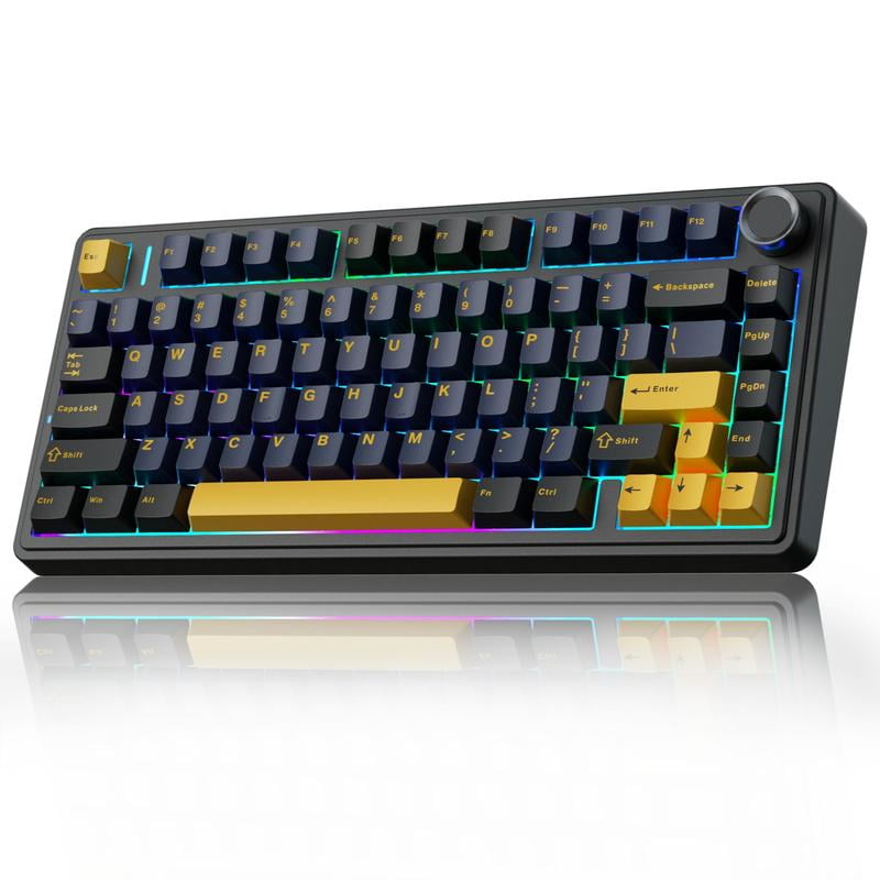 Wireless Mechanical Gaming Keyboard, Gasket Hot Swappable Tri-Mode USB ...