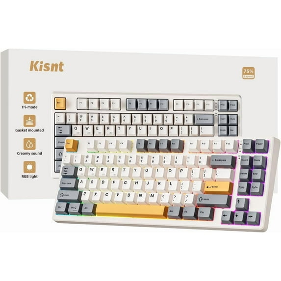 Wireless Mechanical Keyboard,Gasket Mounted with Creamy Sound,Bluetooth ...