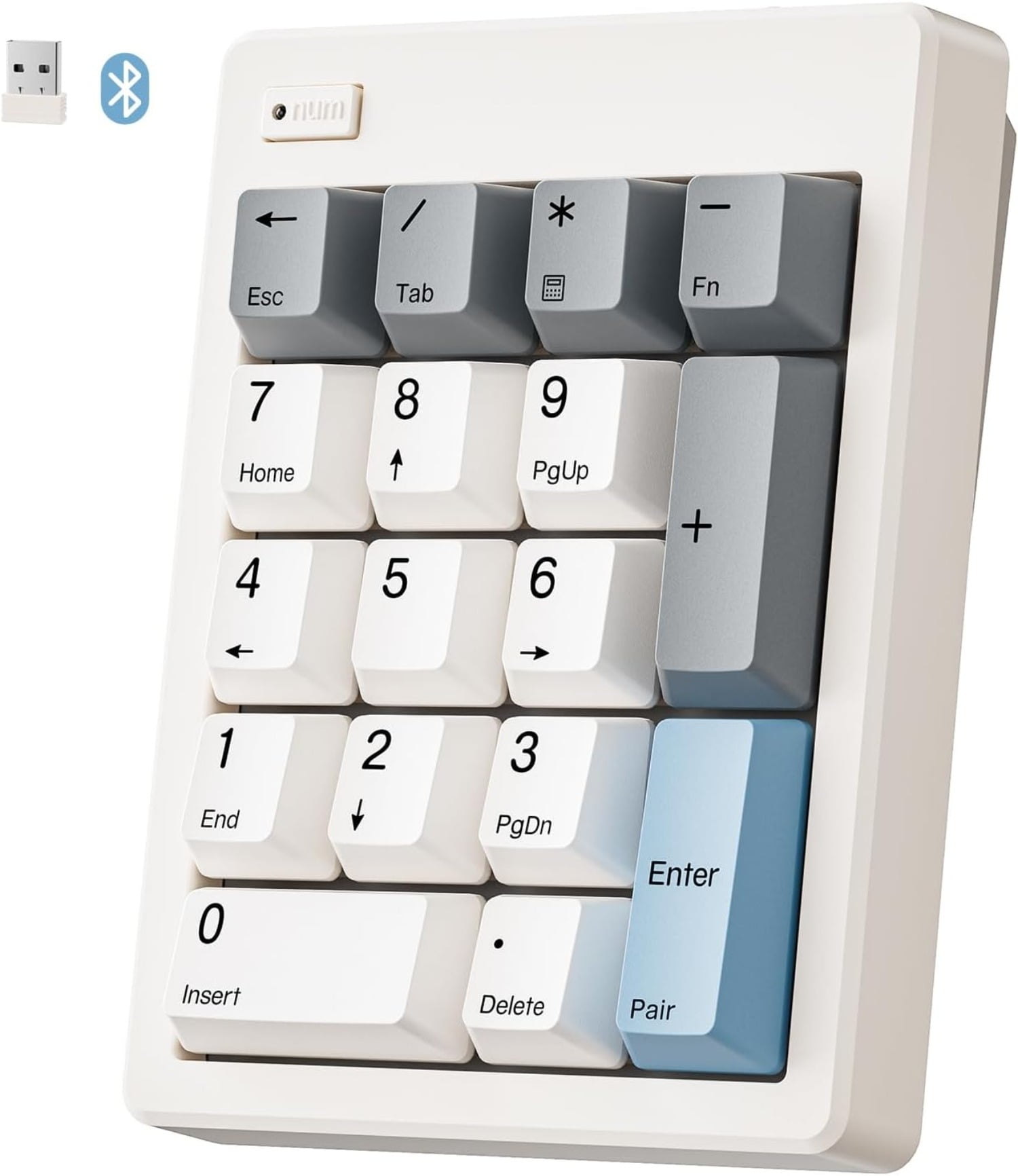 Wireless Mechanical Number Pad, Bluetooth 5.0&2.4G Wireless Dual Mode ...