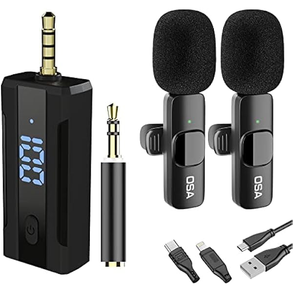 Wireless Microphone for Camera/Computer/Laptop/MacBook/Phone with Power ...