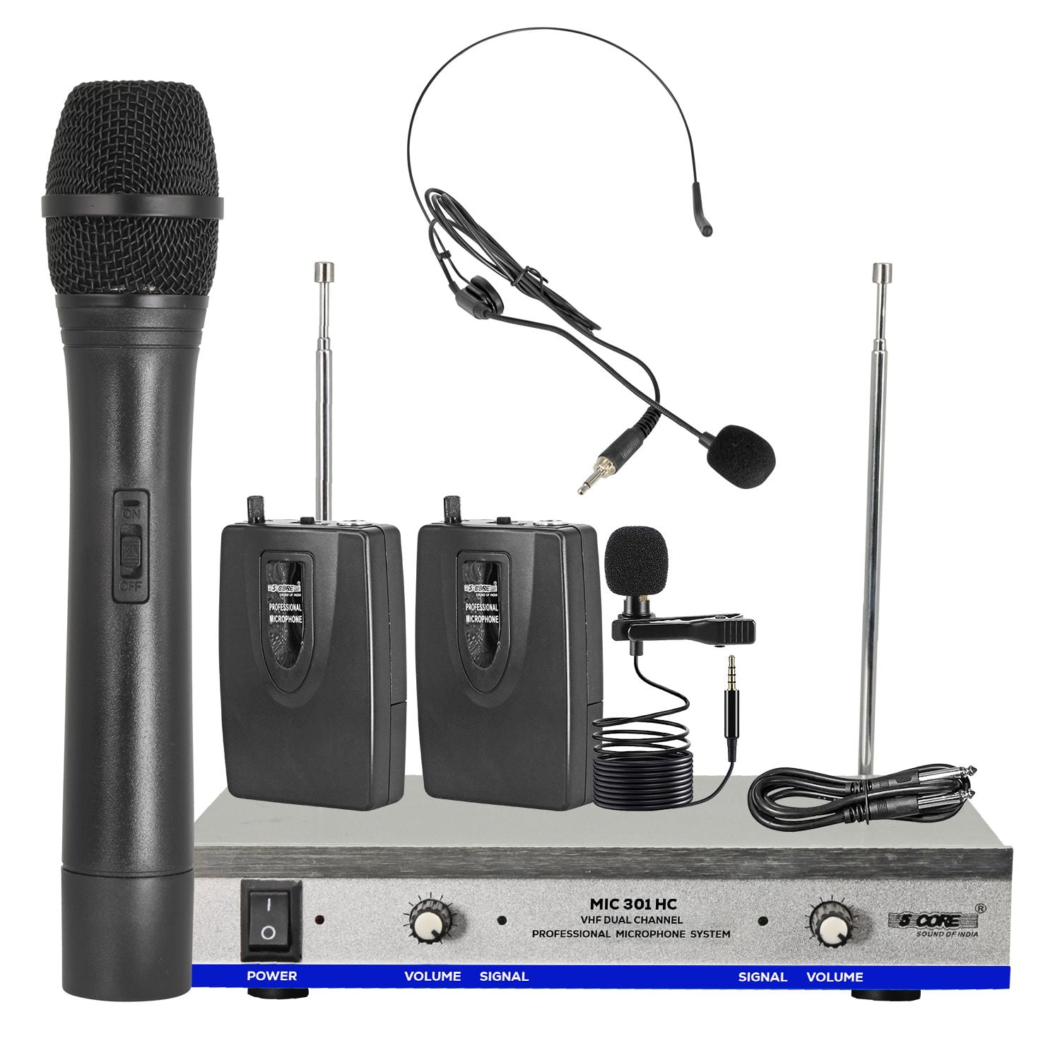 Wireless Microphone Dual Handheld Mic Cordless Receiver Dj Karaoke ...