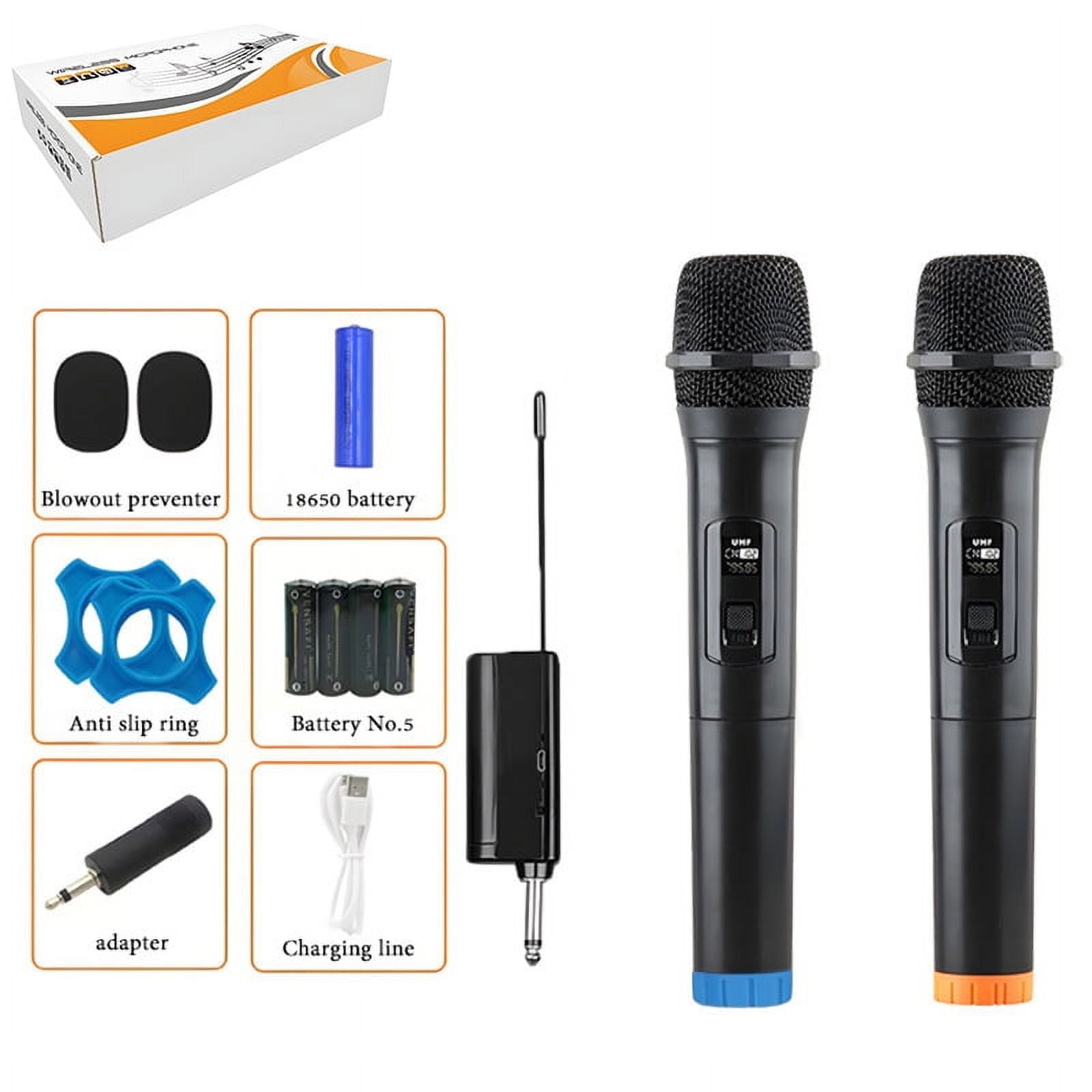 Wireless Microphone, Handheld Cordless Dynamic Mic System with ...
