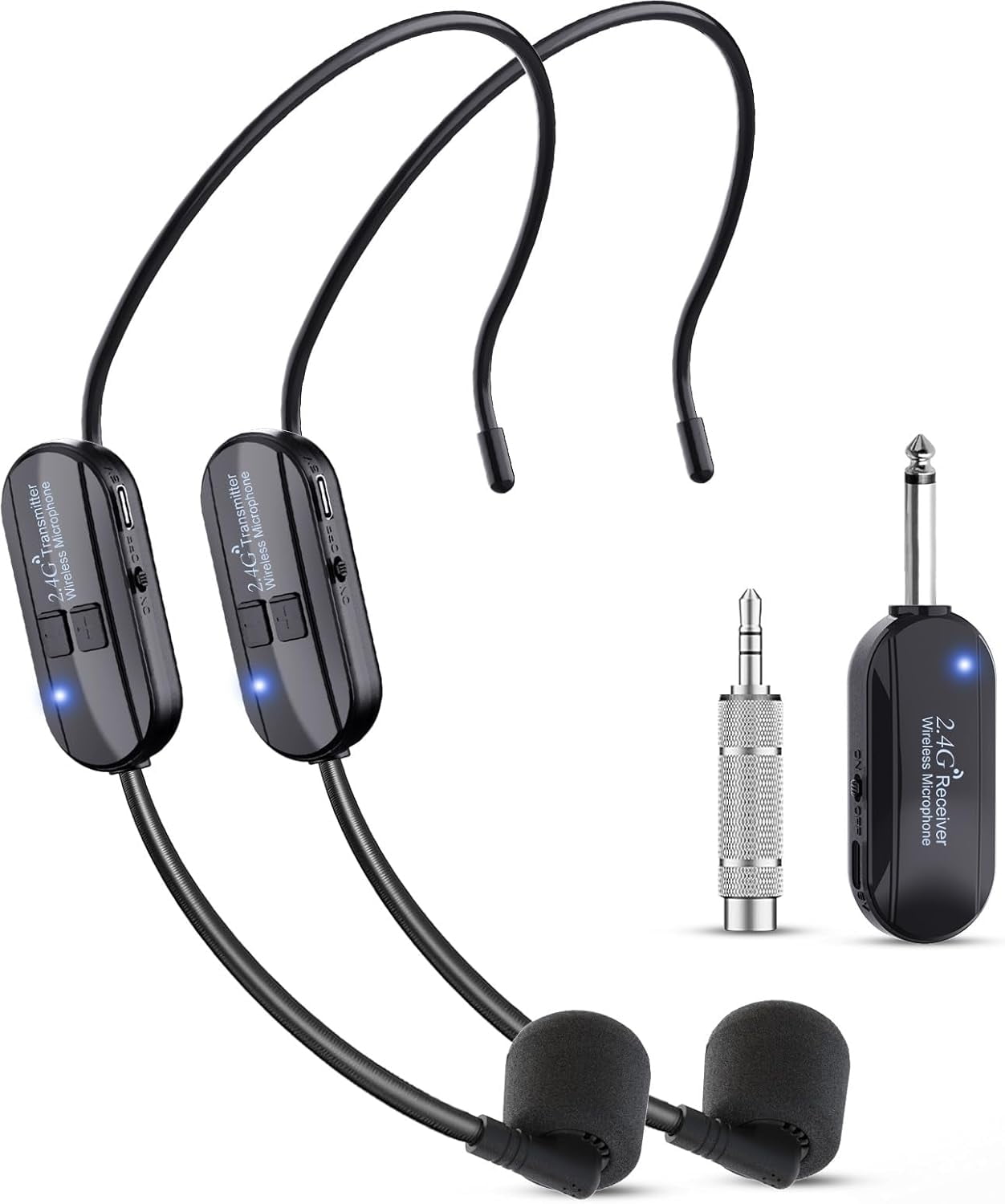 Wireless Microphone Headset Double Professional: Cordless Mic Head for ...