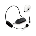 Wireless Microphone Headset UHF External Mic Rechargeable Transmitter ...