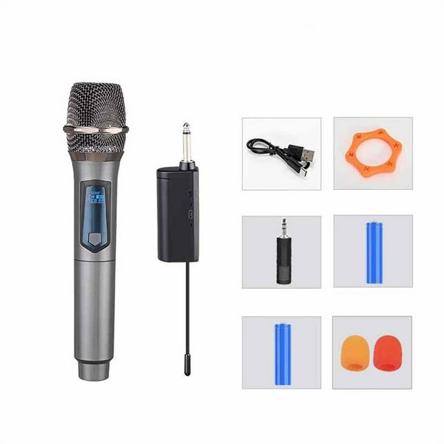 Wireless Microphone Kit with Rechargeable Lithium Battery Receiver for ...