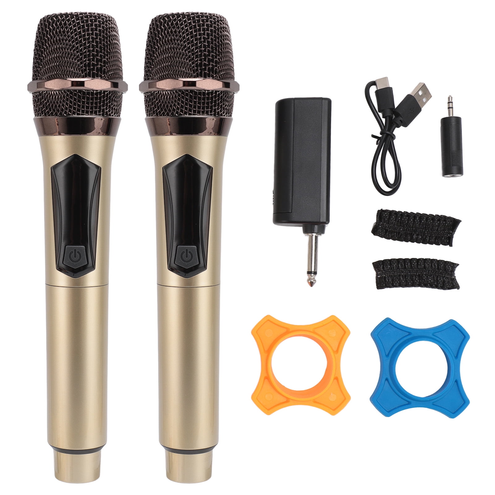 Wireless Microphone Professional Plug and Play 1 Tows 2 UHF Dual ...