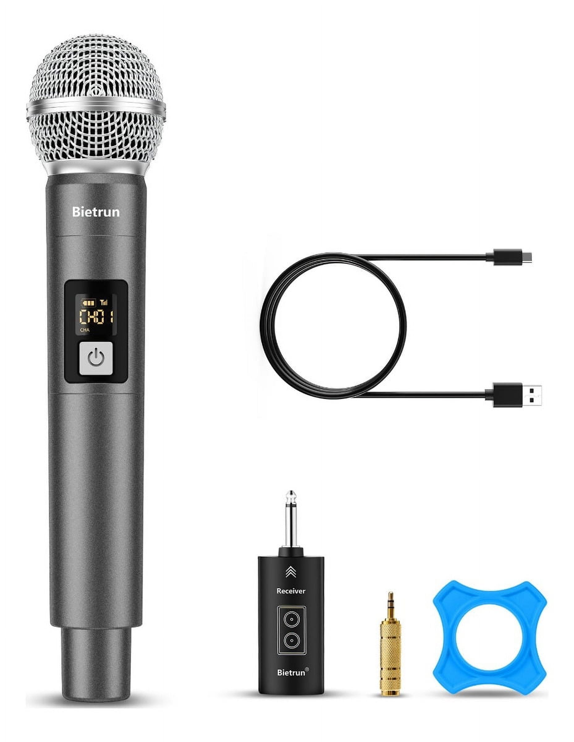 Wireless Microphone Singing Karaoke,Plug&Play Dual Cordless Dynamic ...
