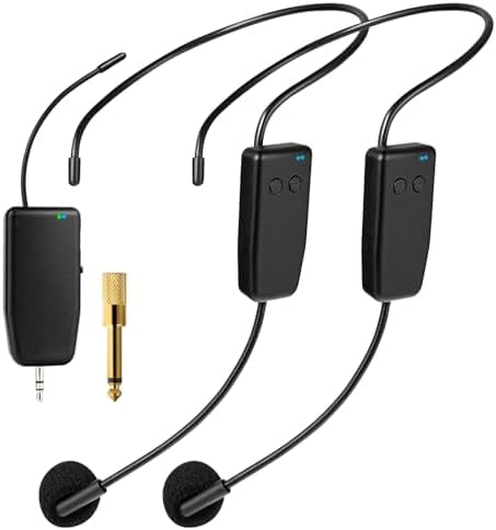 Wireless Microphone System for 2 People,160ft Range, 2.4G Dual Wireless ...