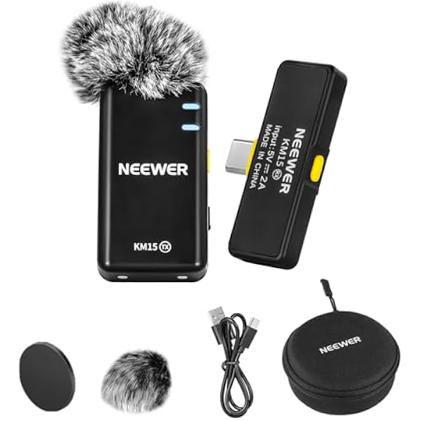 Wireless Microphone System for USB C, Noise Cancelling Lapel Lavalier ...