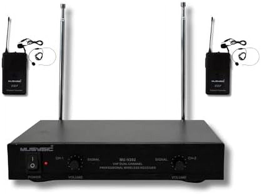 Wireless Microphone System Wireless VHF Lapel Lavalier Headset ...