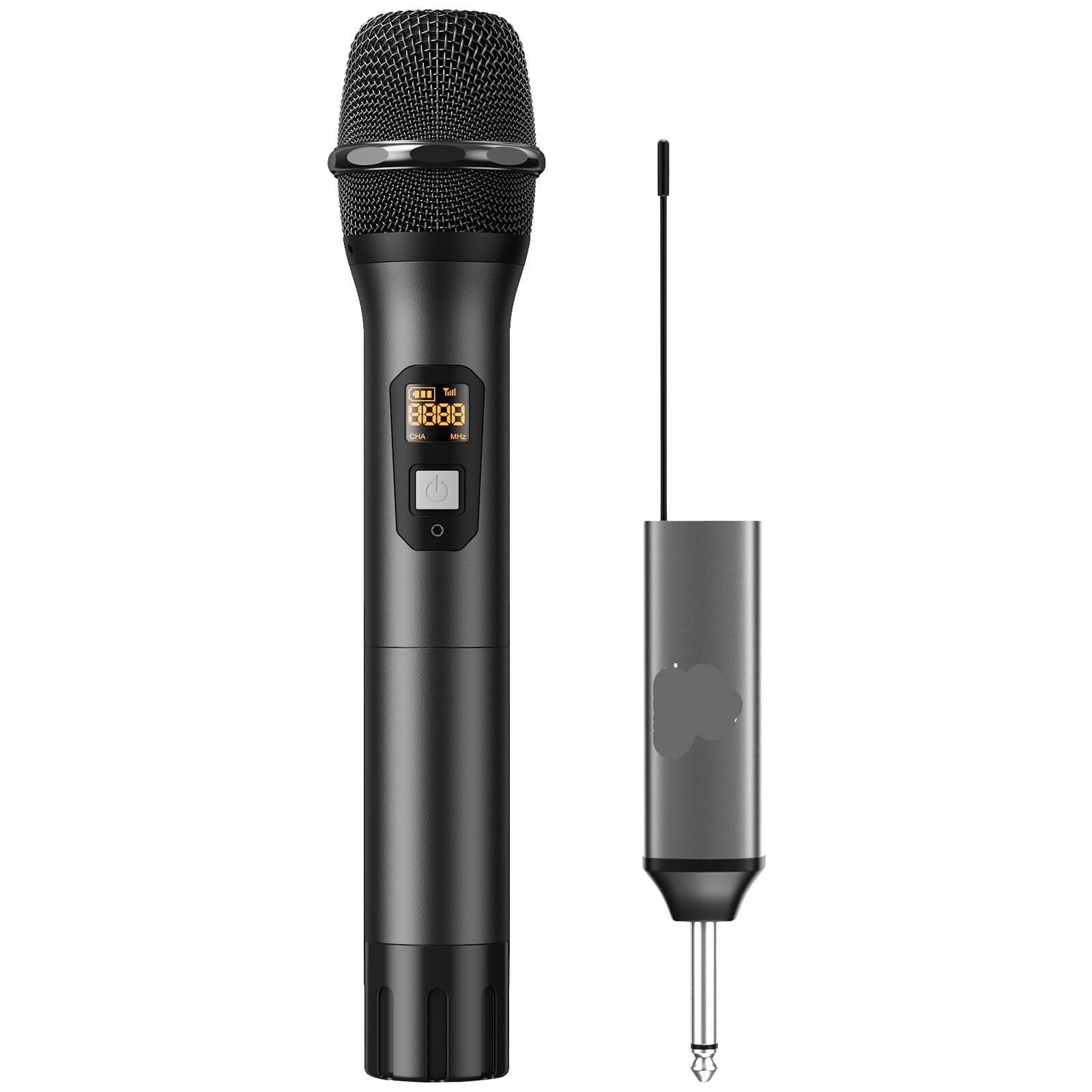 Wireless Microphone, UHF Metal Cordless Handheld Mic System with ...