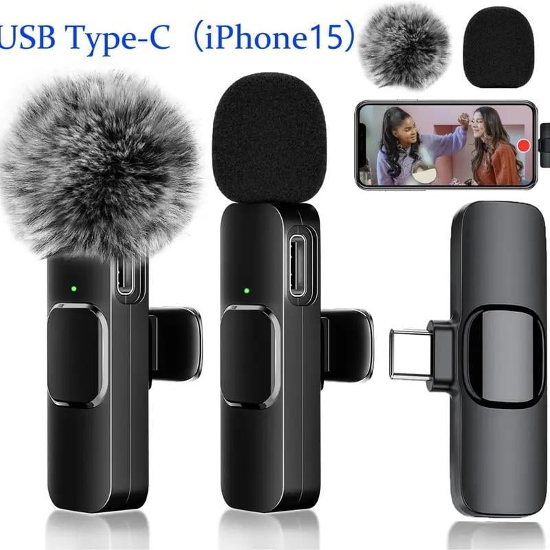 Wireless Microphone for iPhone, iPad, Android, Lavalier Microphone for ...