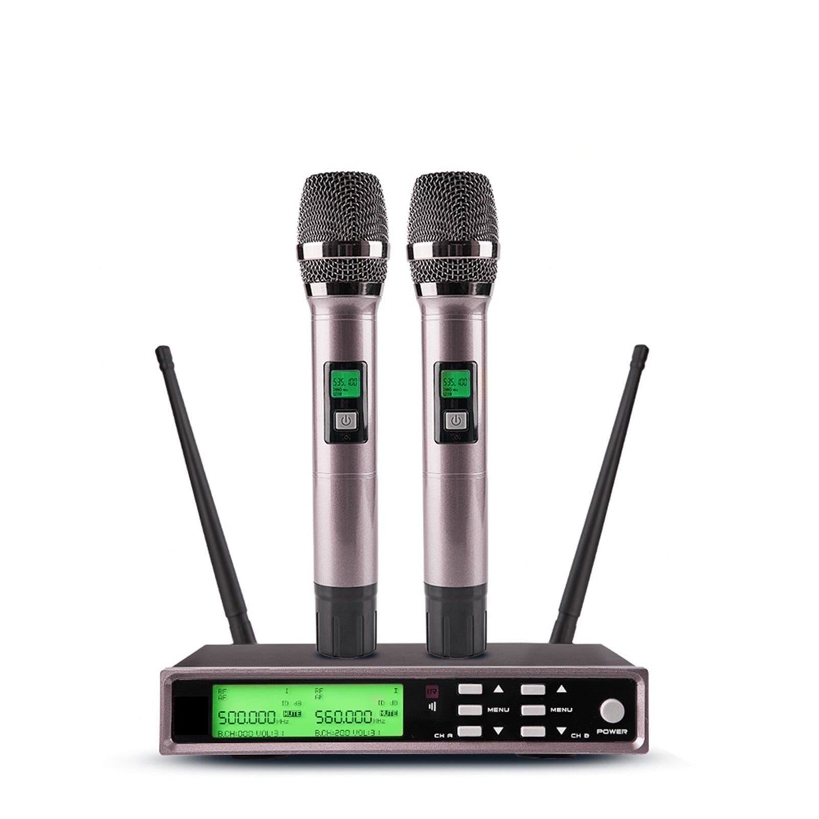 Wireless Microphone with Treble Bass Echo Effect Full Metal Karaoke ...