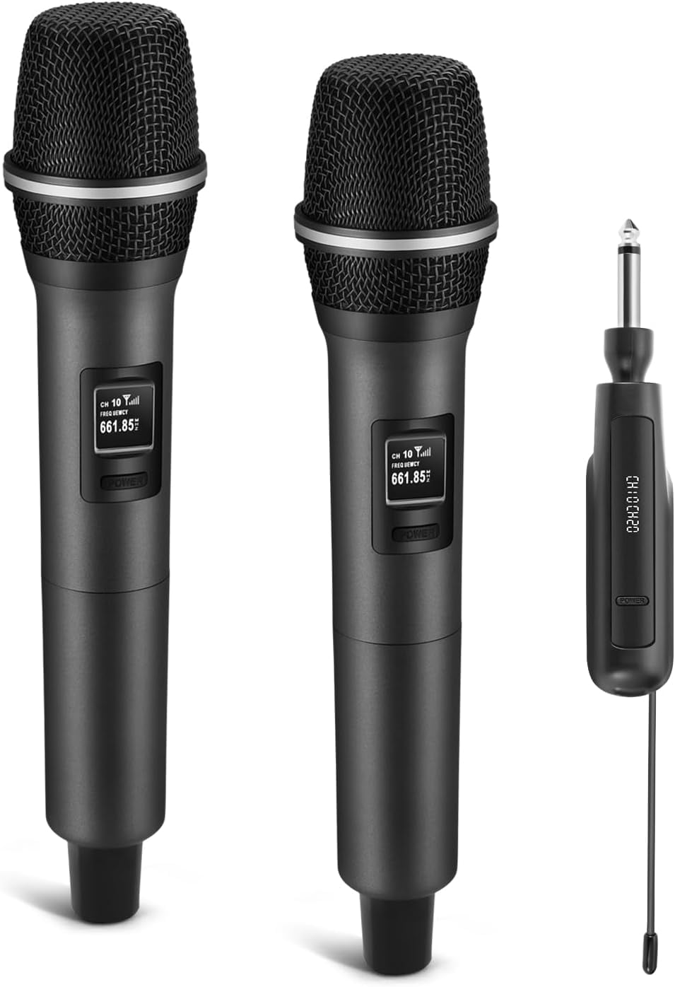 Wireless Microphones, Dual Handheld Dynamic Mic with Ultra-Stable ...