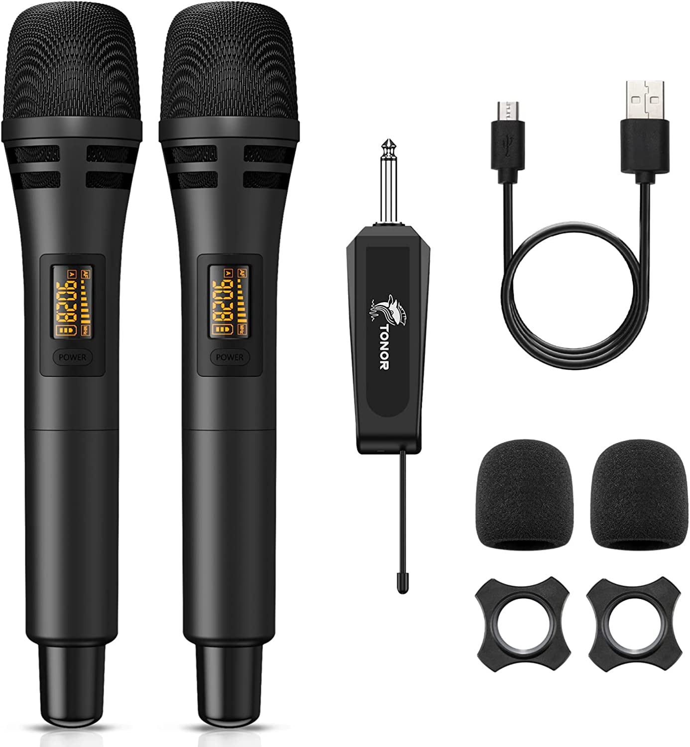 Wireless Microphones, TONOR UHF Dual Karaoke Microphone System ...