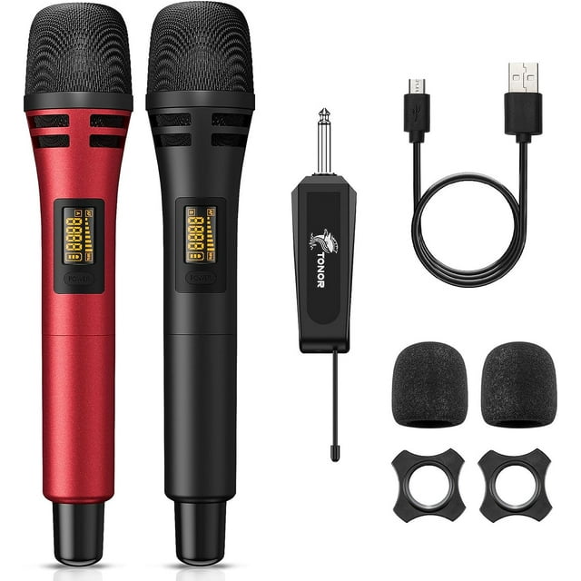 TONOR Professional Singing UHF Dual Wireless Microphones, Cordless ...