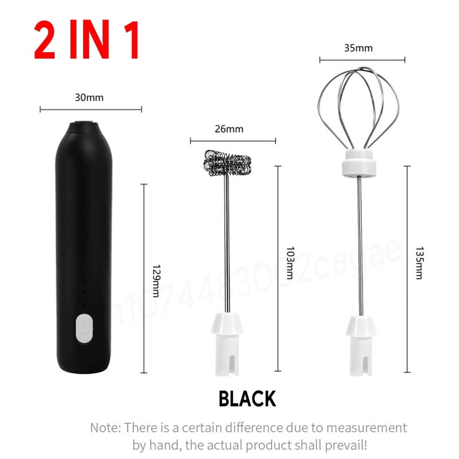 Wireless Milk Frother Electric Type-C Handheld Blender Stainless Steel ...