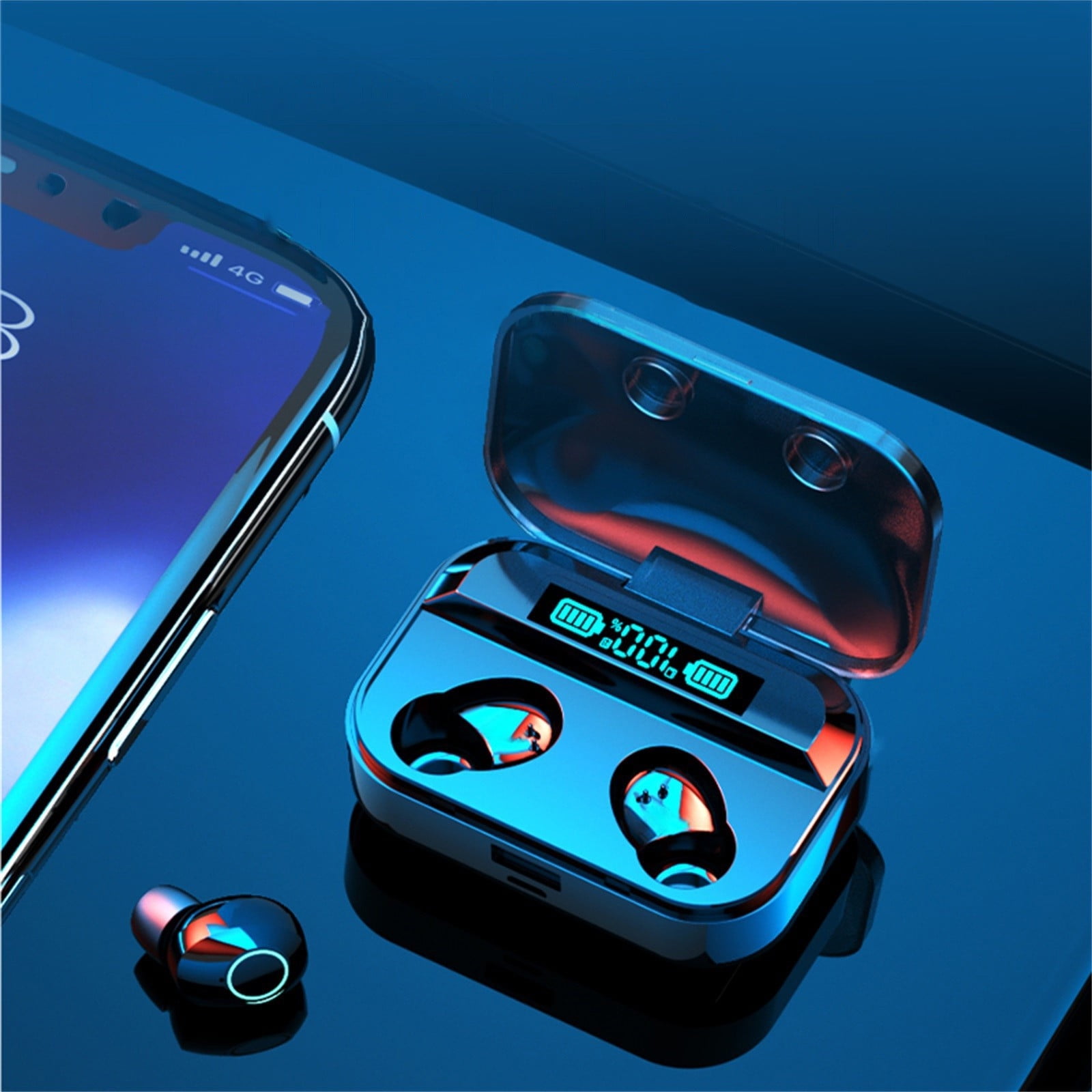 Wireless Mini Headset Bluetooth 5.1 Sport Headset Portable Charging Box ...