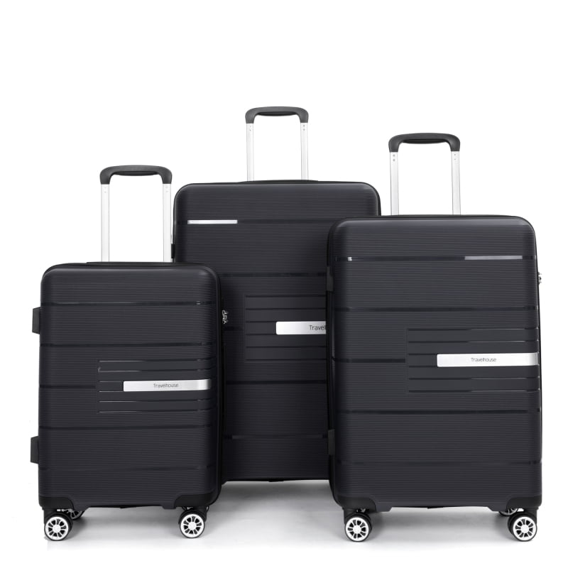 Hardshell Suitcase Double Spinner Wheels PP Luggage Sets Lightweight ...