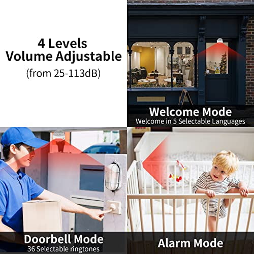 Wireless Motion Sensor Detector Security Alarm Chime, Motion Sensor ...