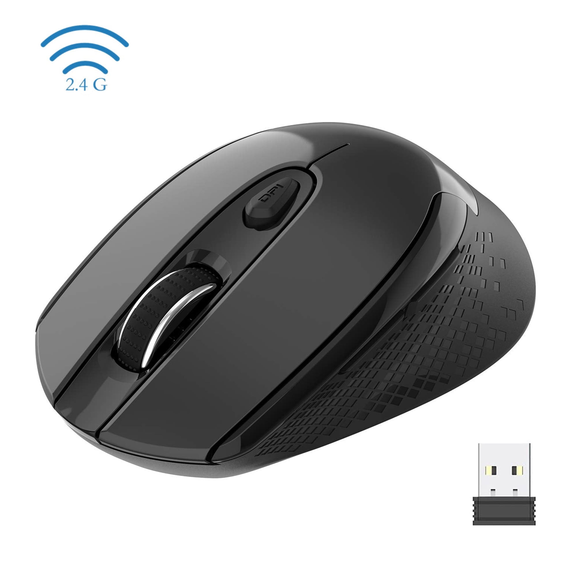 Cimetech 2.4G Wireless Ergonomic Mouse, Quiet, USB Receiver, 3 DPI, 6 ...