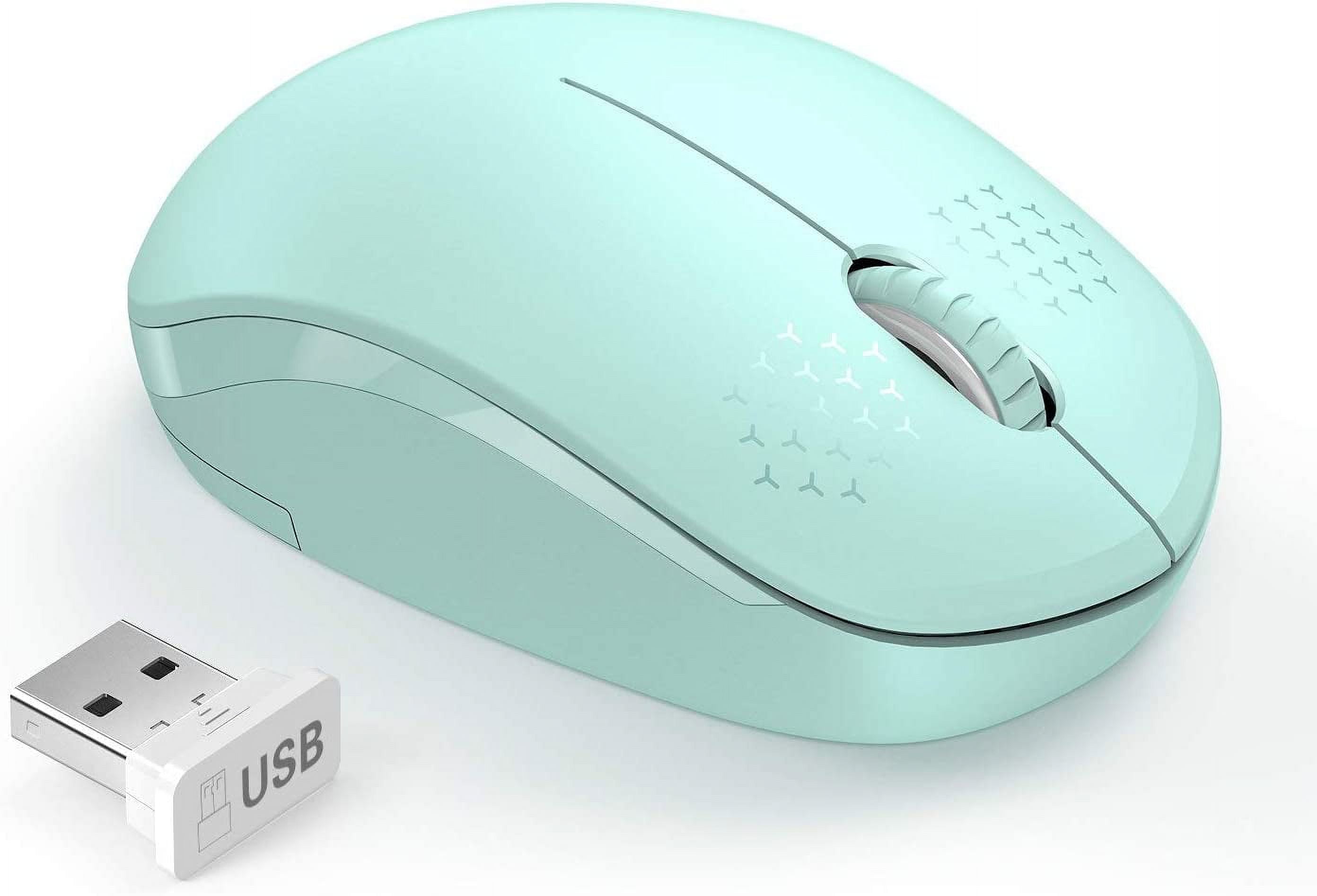 Wireless Mouse, 2.4G Noiseless Mouse with USB Receiver - Portable ...