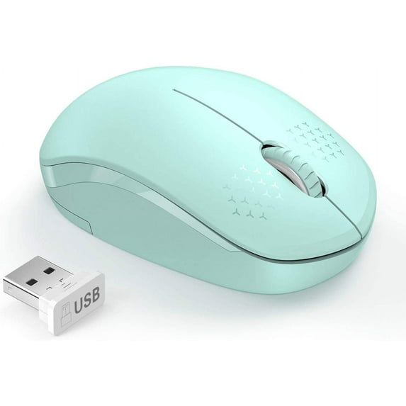 Wireless Mouse, 2.4G Noiseless Mouse with USB Receiver - Portable ...