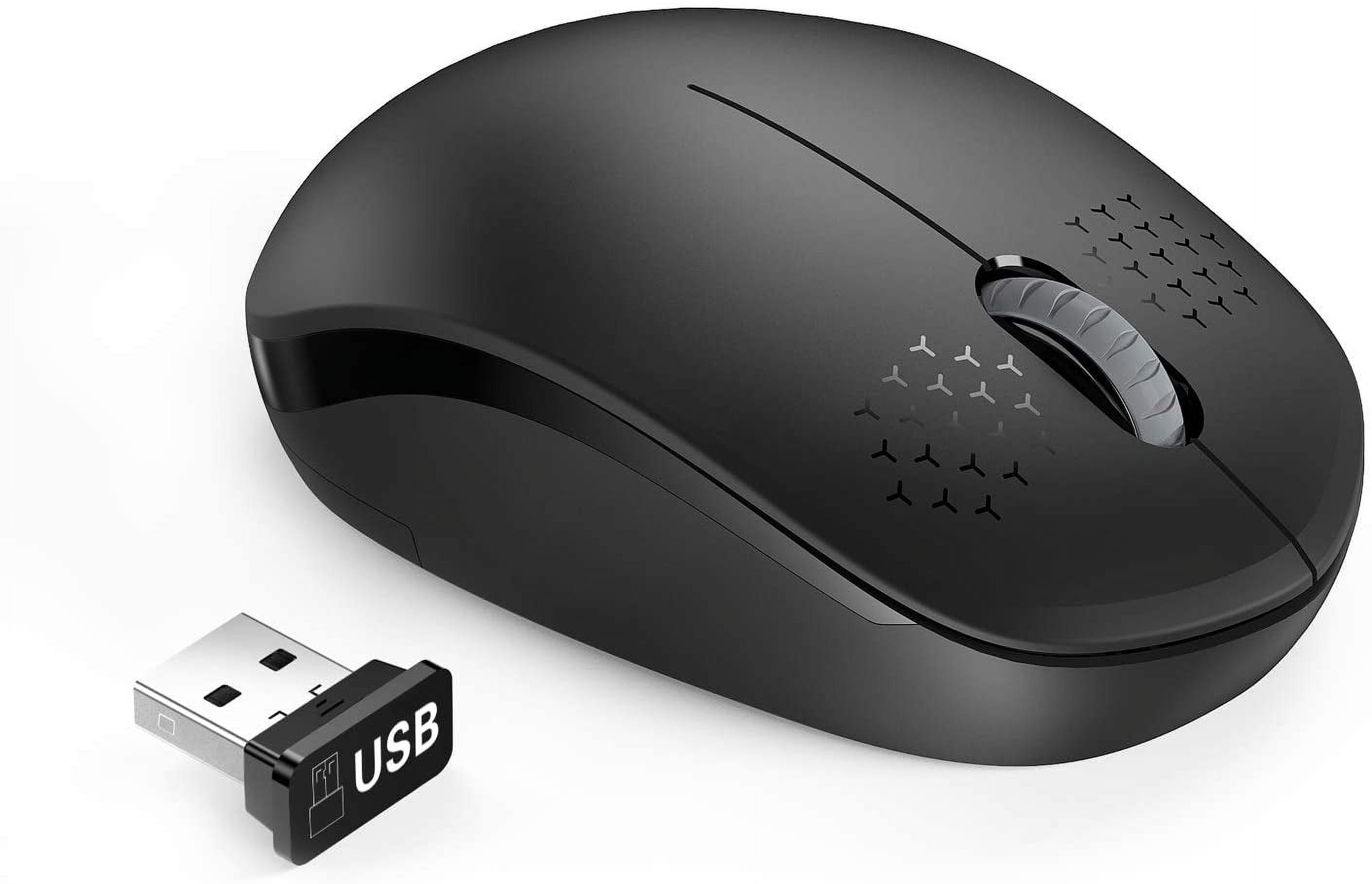 Wireless Mouse, 2.4G Noiseless Mouse with USB Receiver - Portable Computer Mice for PC, Tablet ...