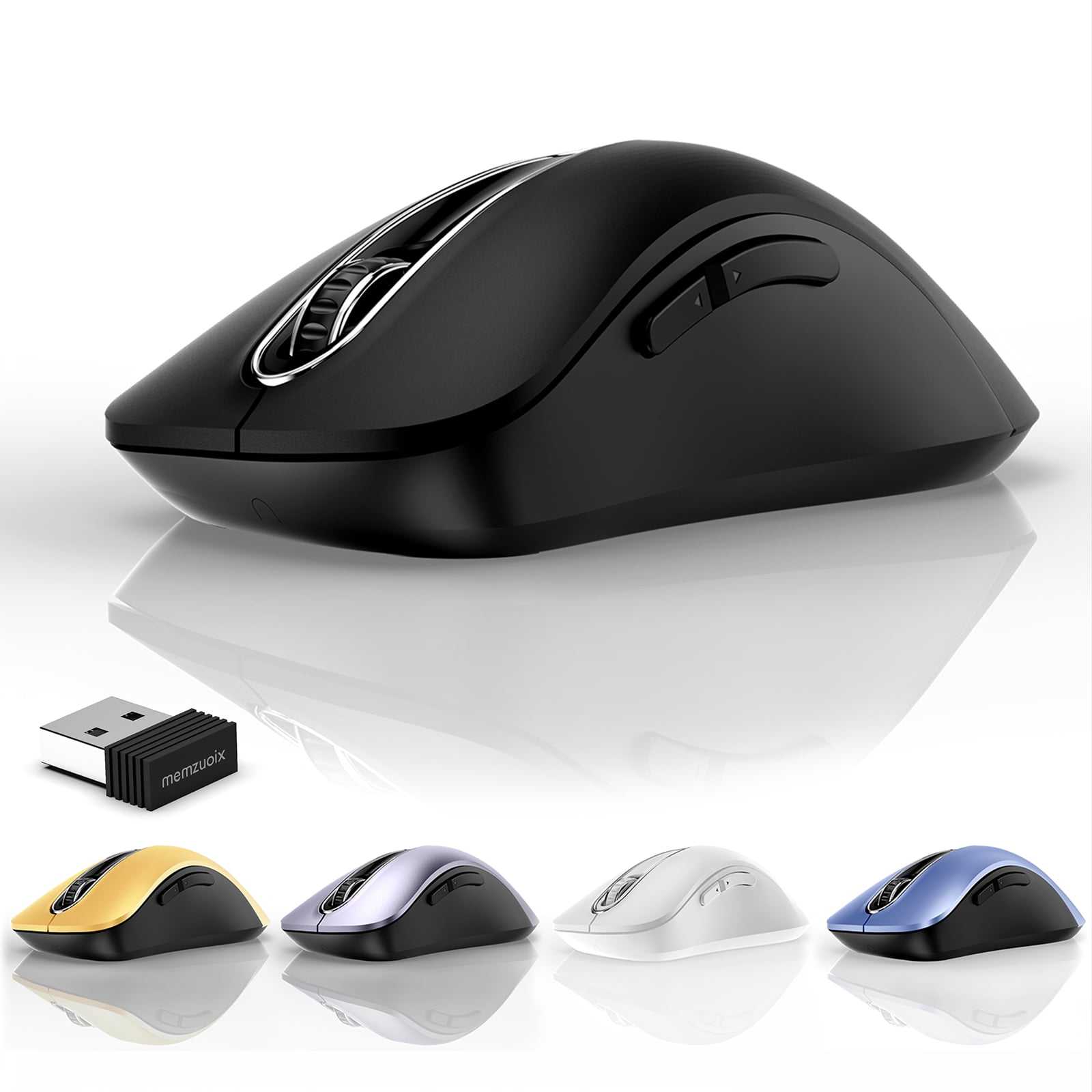 Memzuoix Wireless Mouse, 2.4GHz USB Nano Receiver, 1200 DPI Optical ...