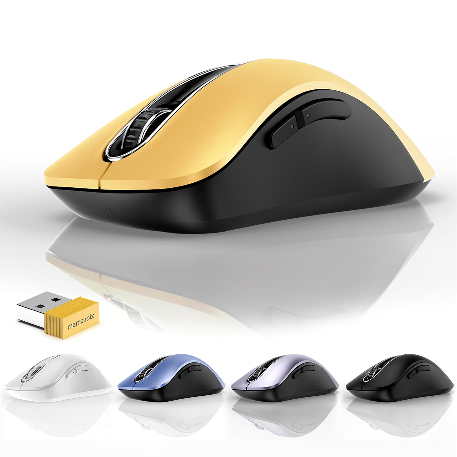 Wireless Mouse, 2.4GHz with USB Mini Receiver, 1200 DPI Optical ...