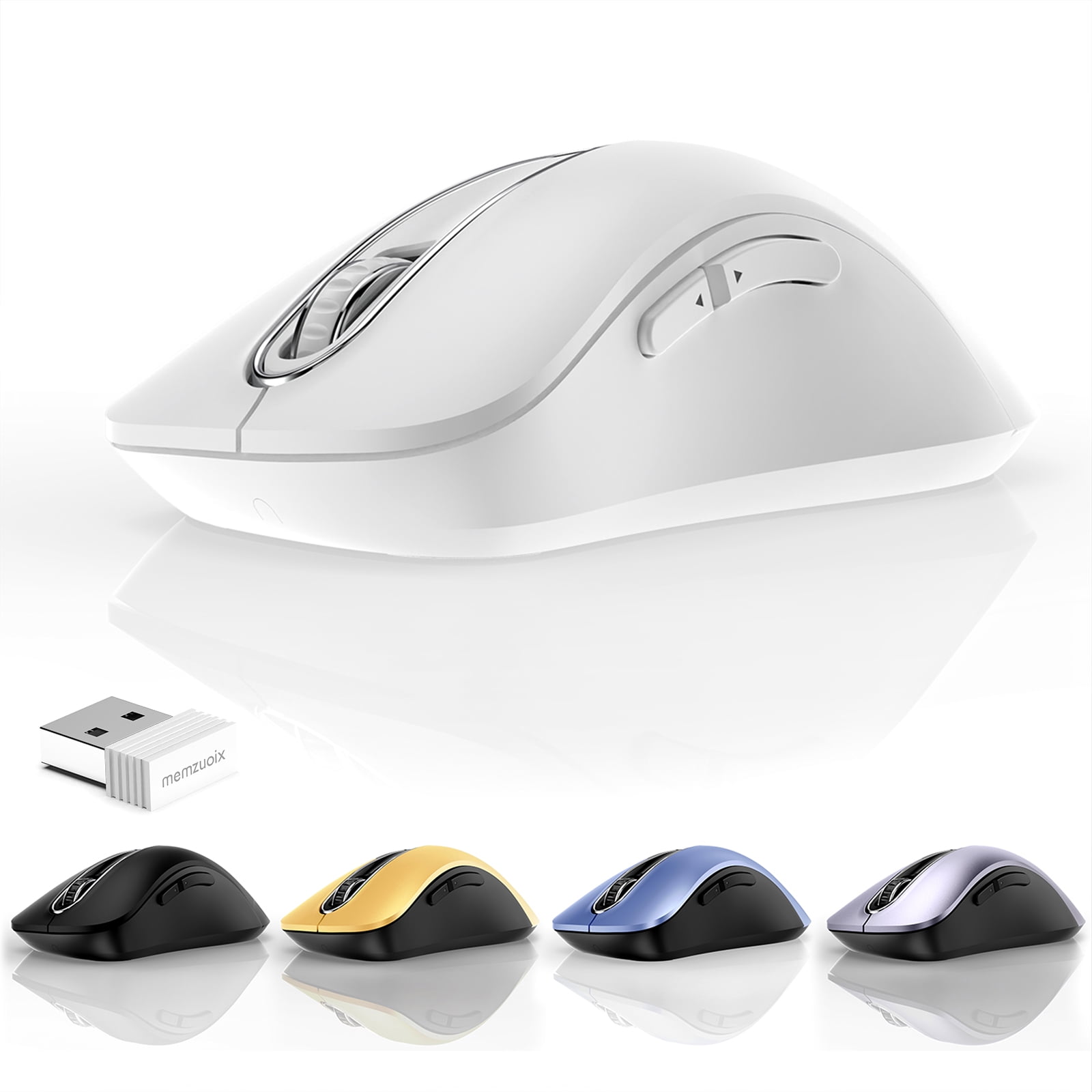 Wireless Mouse, 2.4GHz with USB Mini Receiver, 1200 DPI Optical ...