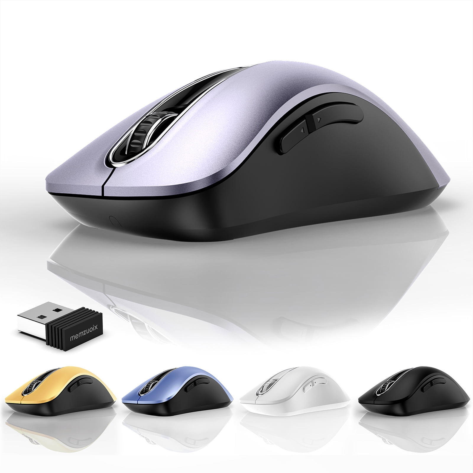 Wireless Mouse, 2.4GHz with USB Mini Receiver, 1200 DPI Optical ...