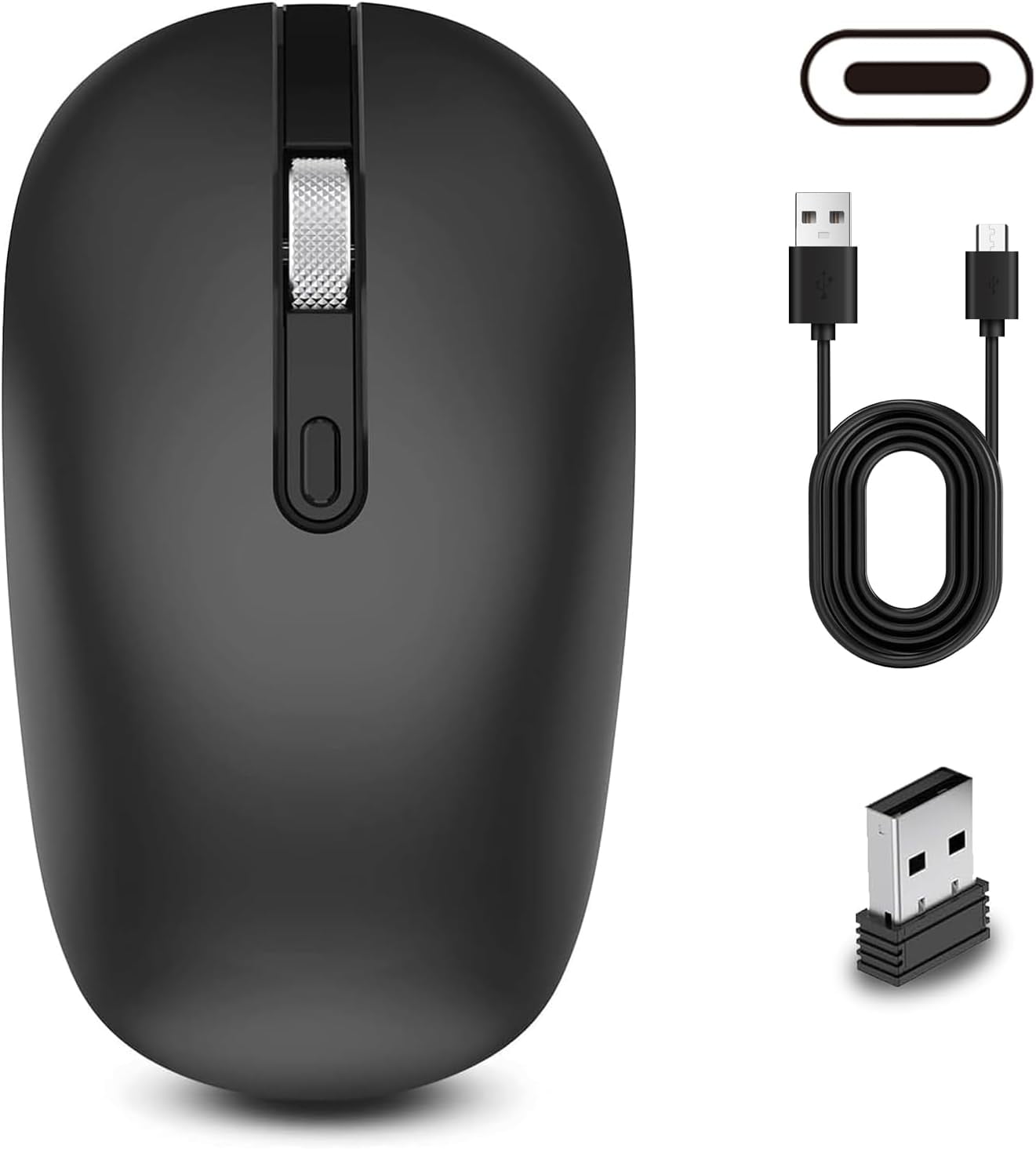 Wireless Mouse Bluetooth, 2-in-1 Dual Device Ergonomic Comfort Mouse ...