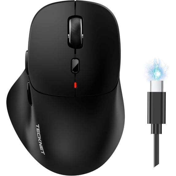 Wireless Mouse Bluetooth 5.0/3.0 & 2.4G Rechargeable, Silent Clicks ...