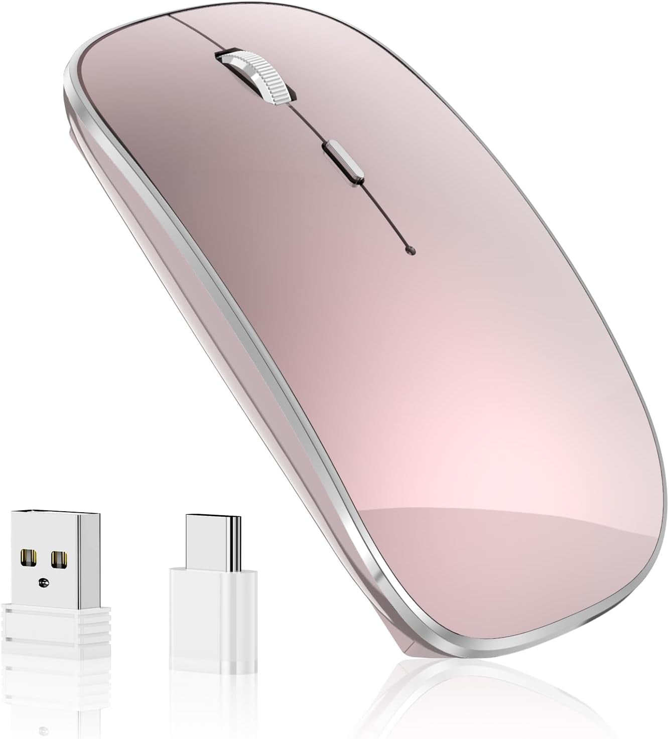 Wireless Mouse Chargeable Portable Silent USB and Type-C Dual Mode ...