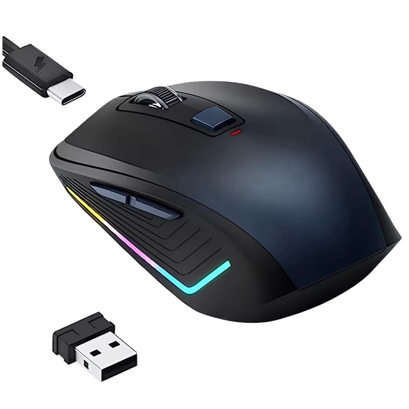 Wireless Mouse, Computer Mouse with RGB Backlit, Rechargeable Bluetooth ...